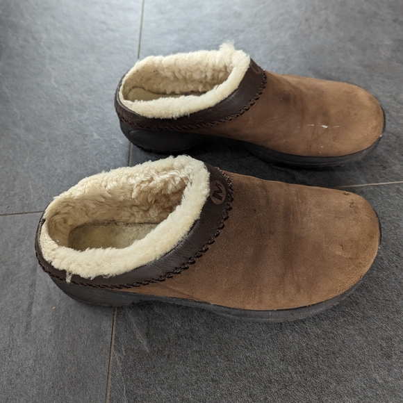 Merrell | Shoes | Merrell Womens Encore Chill Stitch Bug Clogs Brown ...